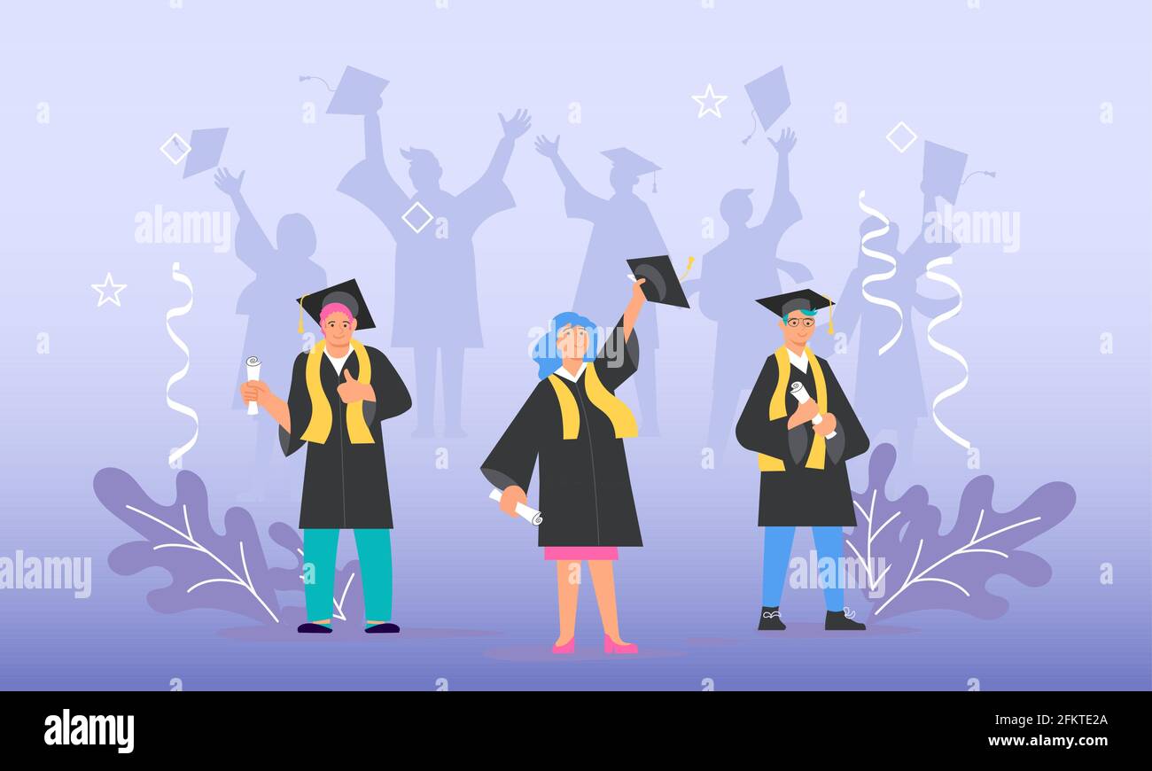 Online Video Graduation ceremony on distance. Happy graduate man ...