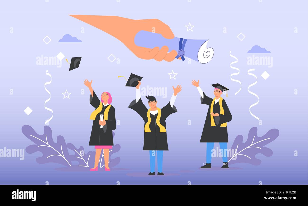 Online Video Graduation ceremony on distance. Happy graduate man ...