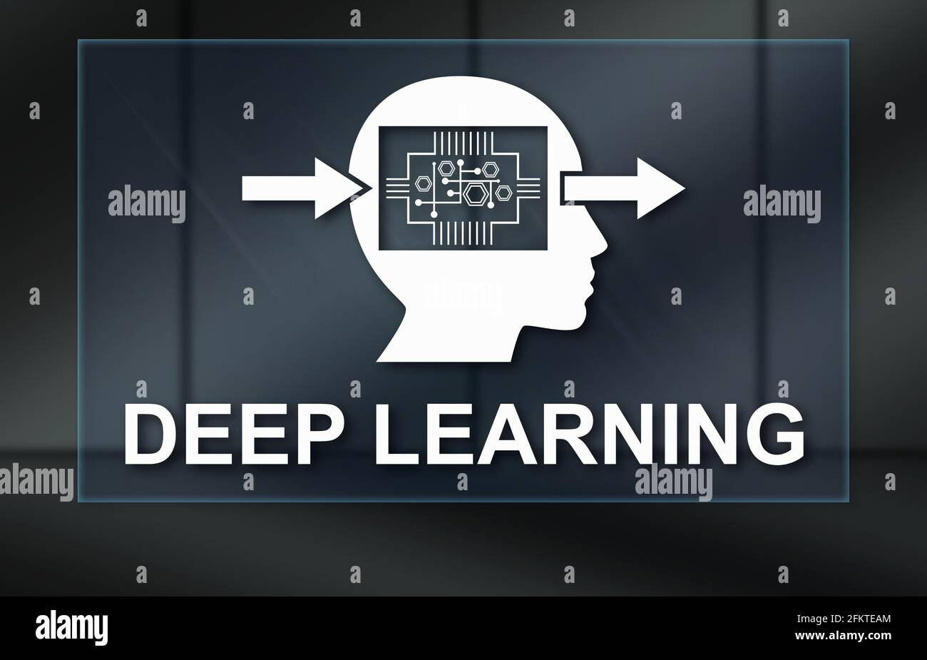 Deep learning concept on dark background Stock Photo - Alamy