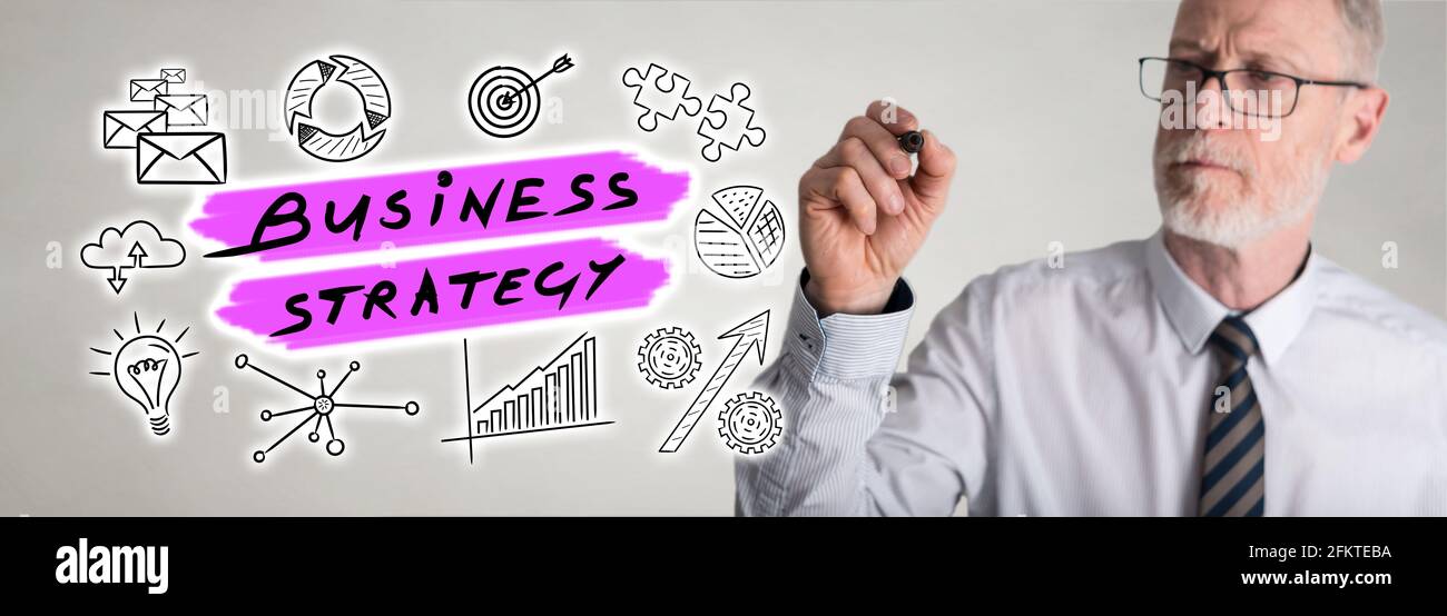 Business strategy concept drawn by a businessman Stock Photo - Alamy