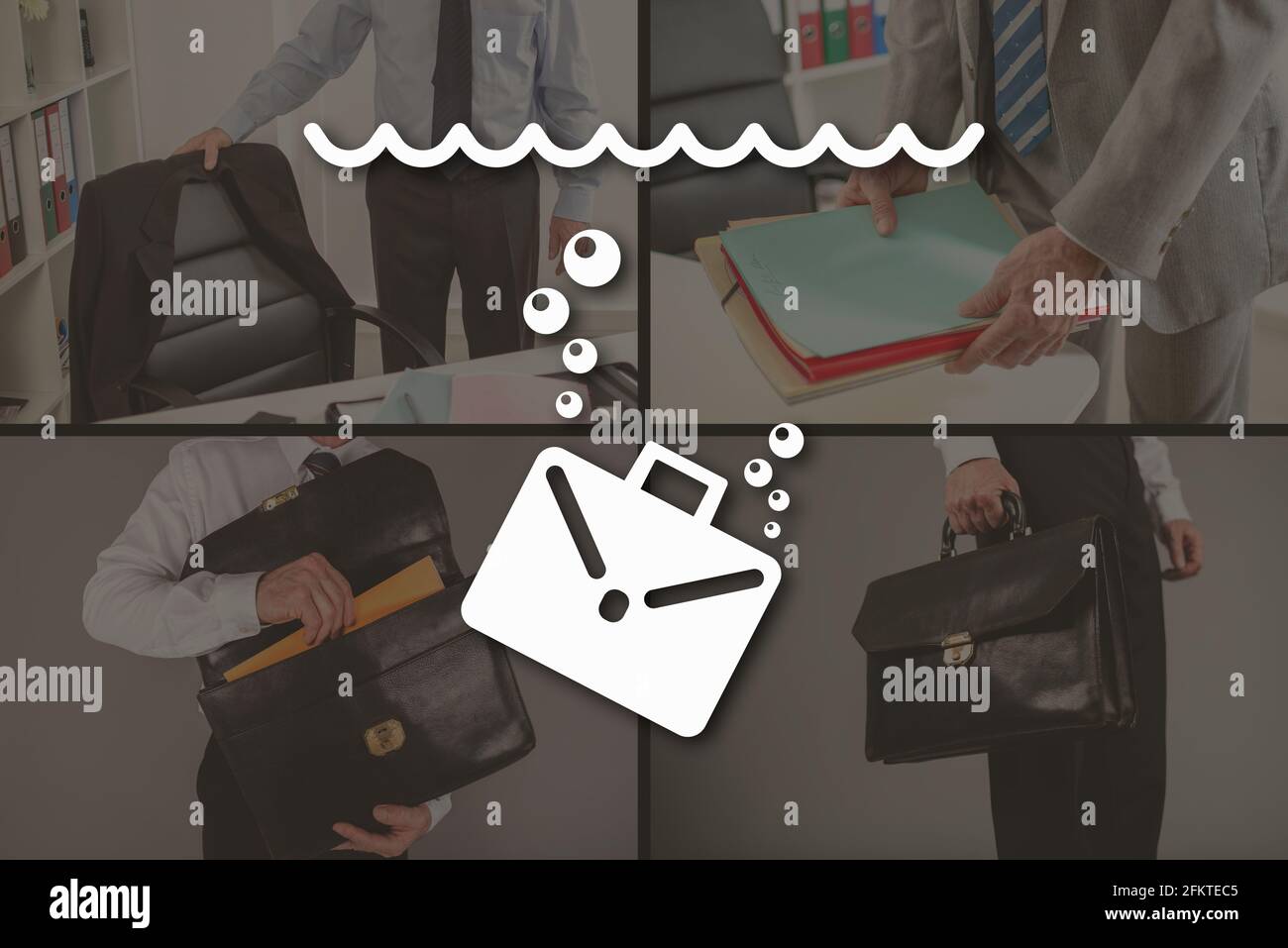 Job loss concept illustrated by pictures on background Stock Photo - Alamy