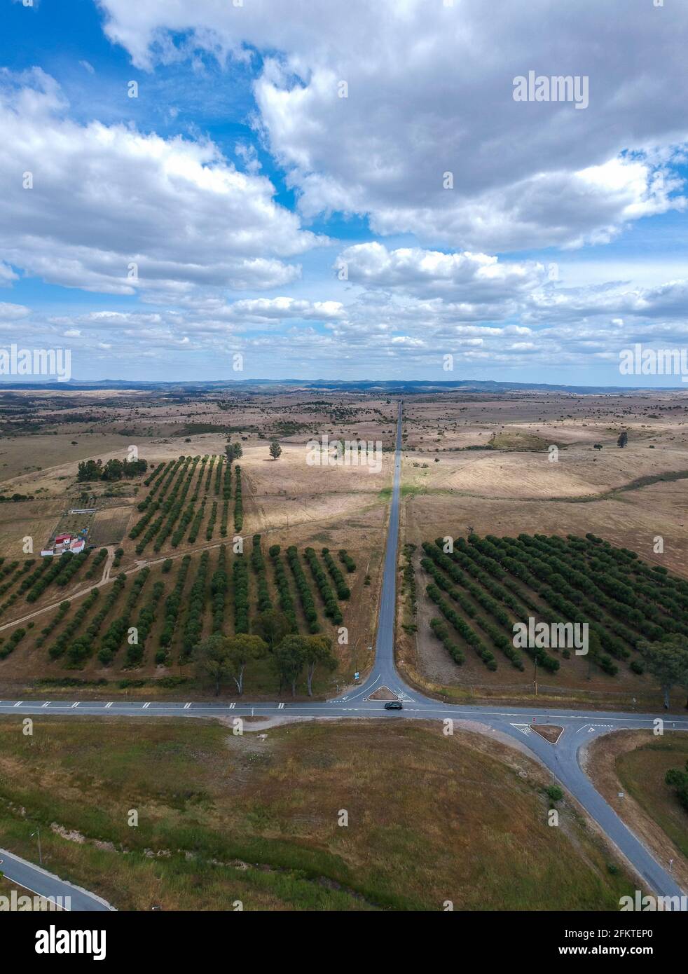 Aerial view of a country road in spring Stock Photo - Alamy