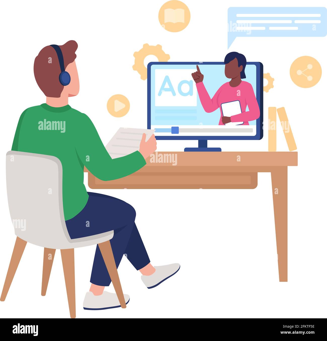 Adult learning class headphones Stock Vector Images - Alamy