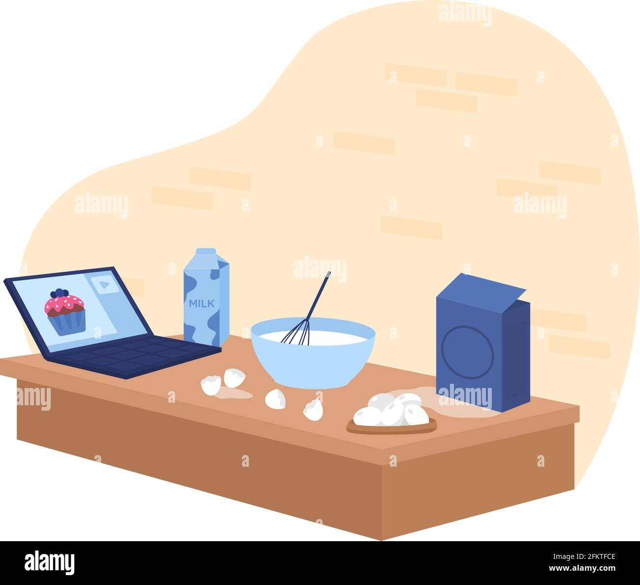 Online cooking class 2D vector web banner, poster Stock Vector Image ...