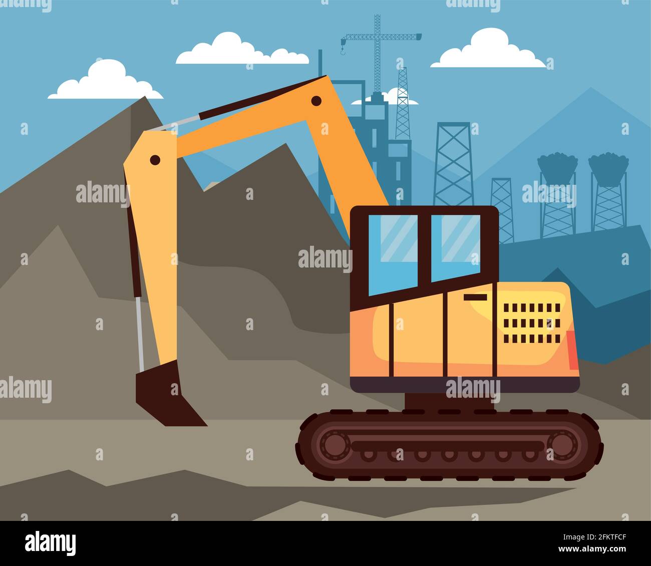 Mini digger Stock Vector Images - Alamy