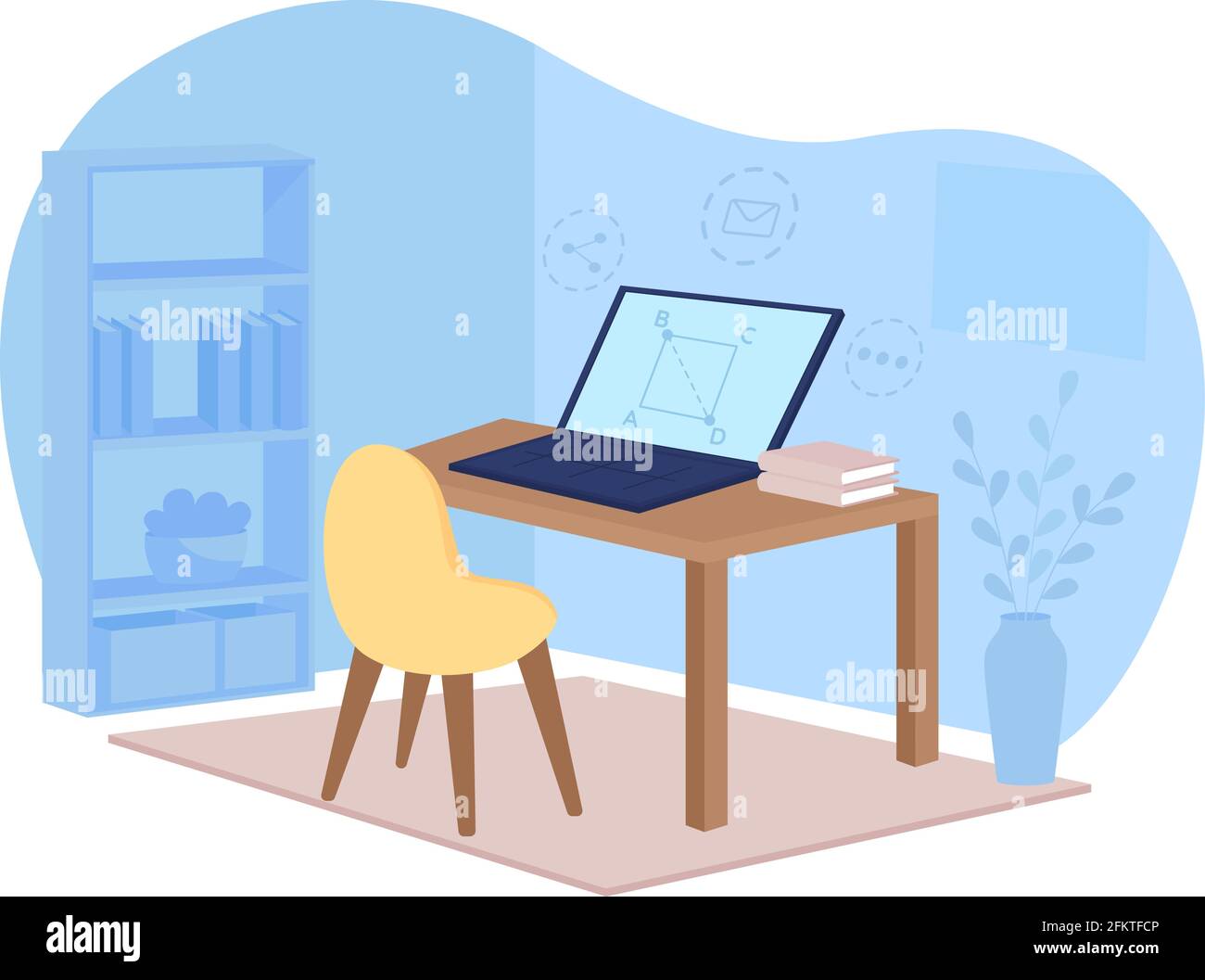 Remote learning 2D vector web banner, poster Stock Vector Image & Art ...