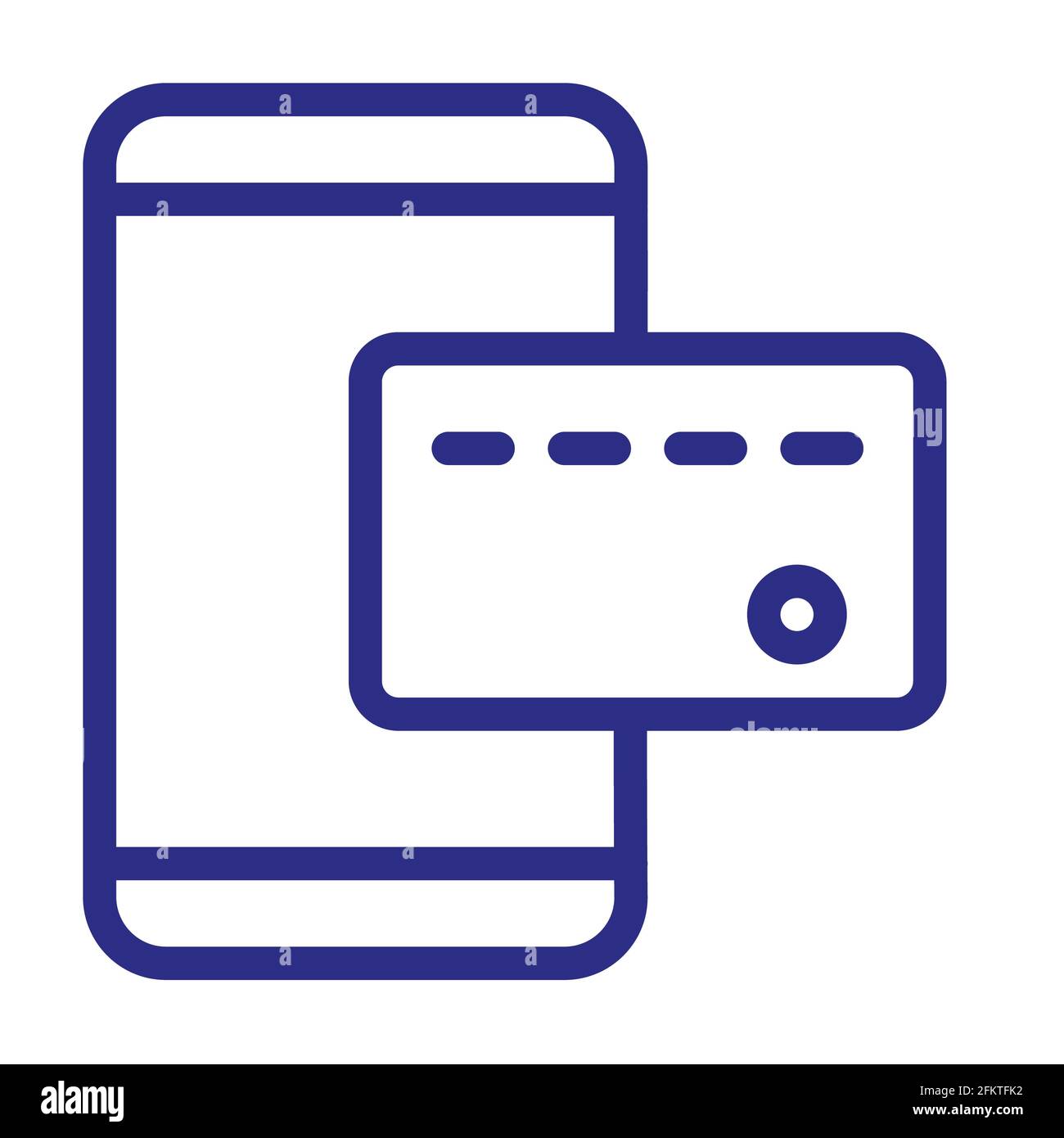 mobile payment transfer card single isolated icon with outline style ...