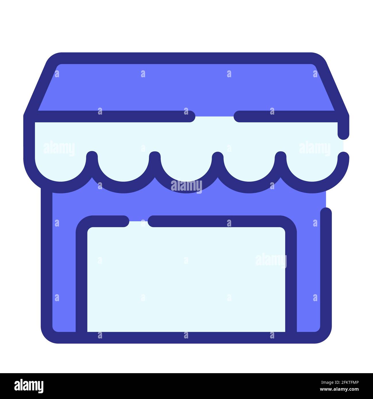 market shop store marketplace single isolated icon with dash or dashed ...