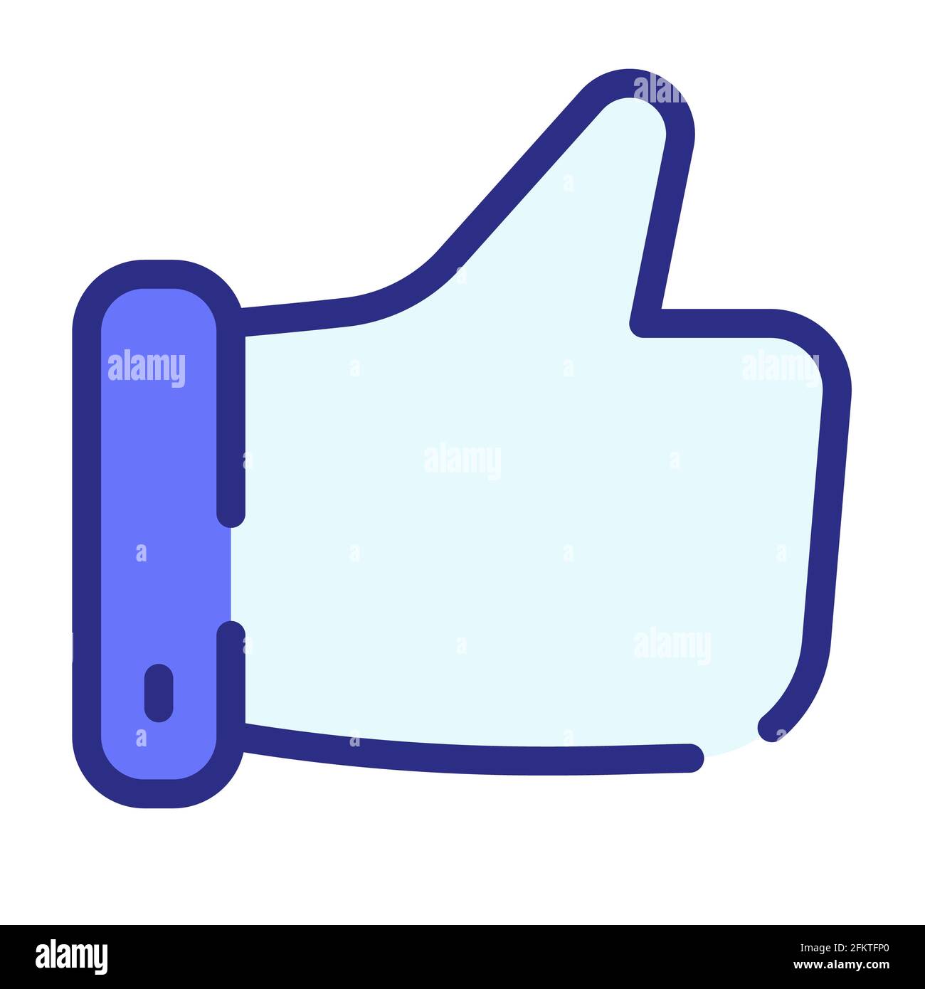 like review good hand single isolated icon with dash or dashed line ...