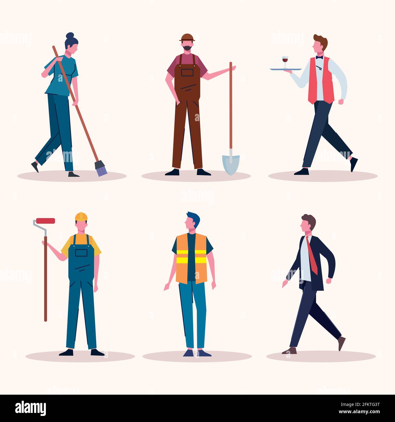 Six professions Stock Vector Images - Alamy