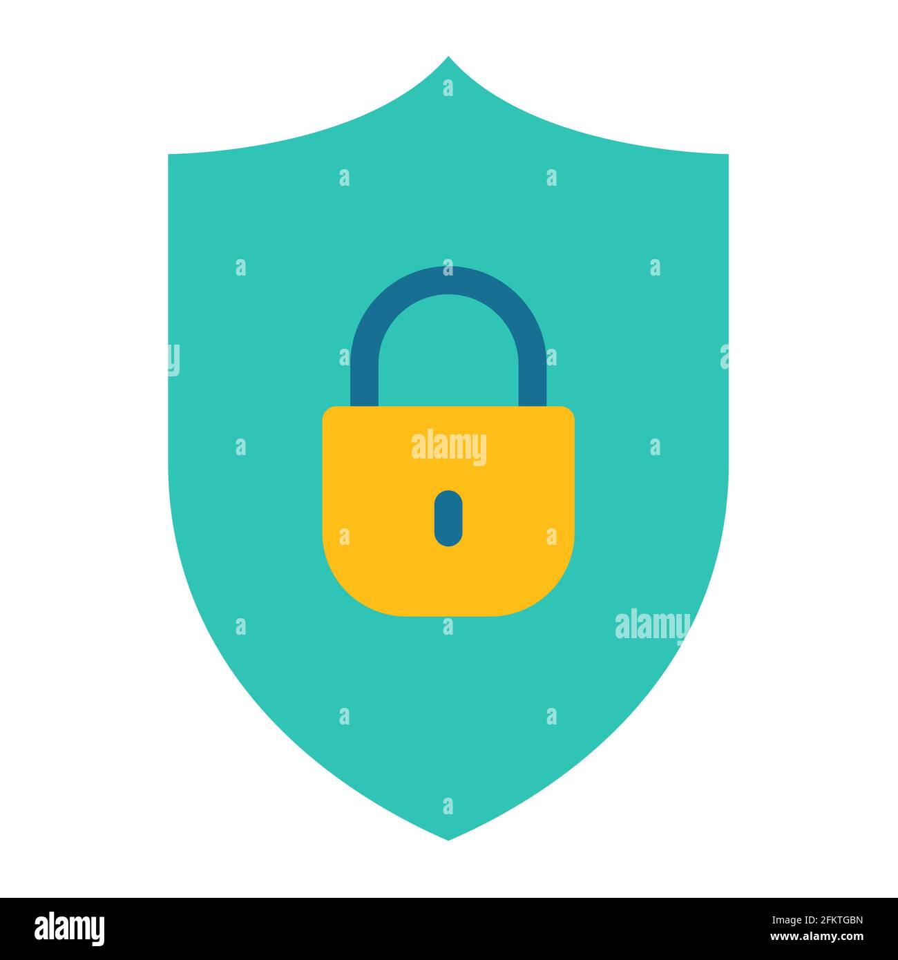 secure shield trusted safe single isolated icon with flat style vector ...