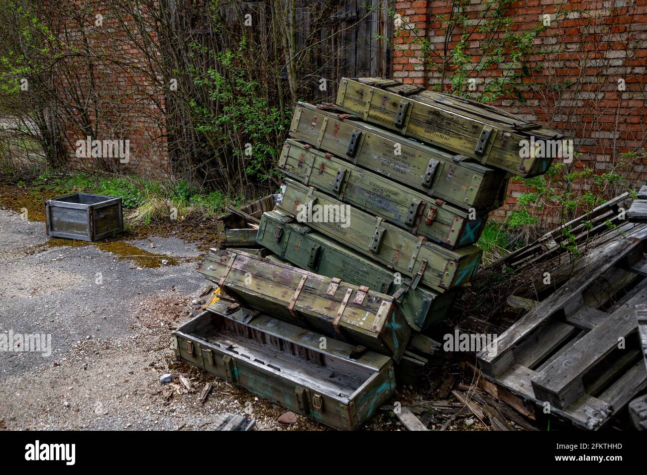 Debris in ammunition store in Vrbetice, Czech Republic, May 3, 2021 ...