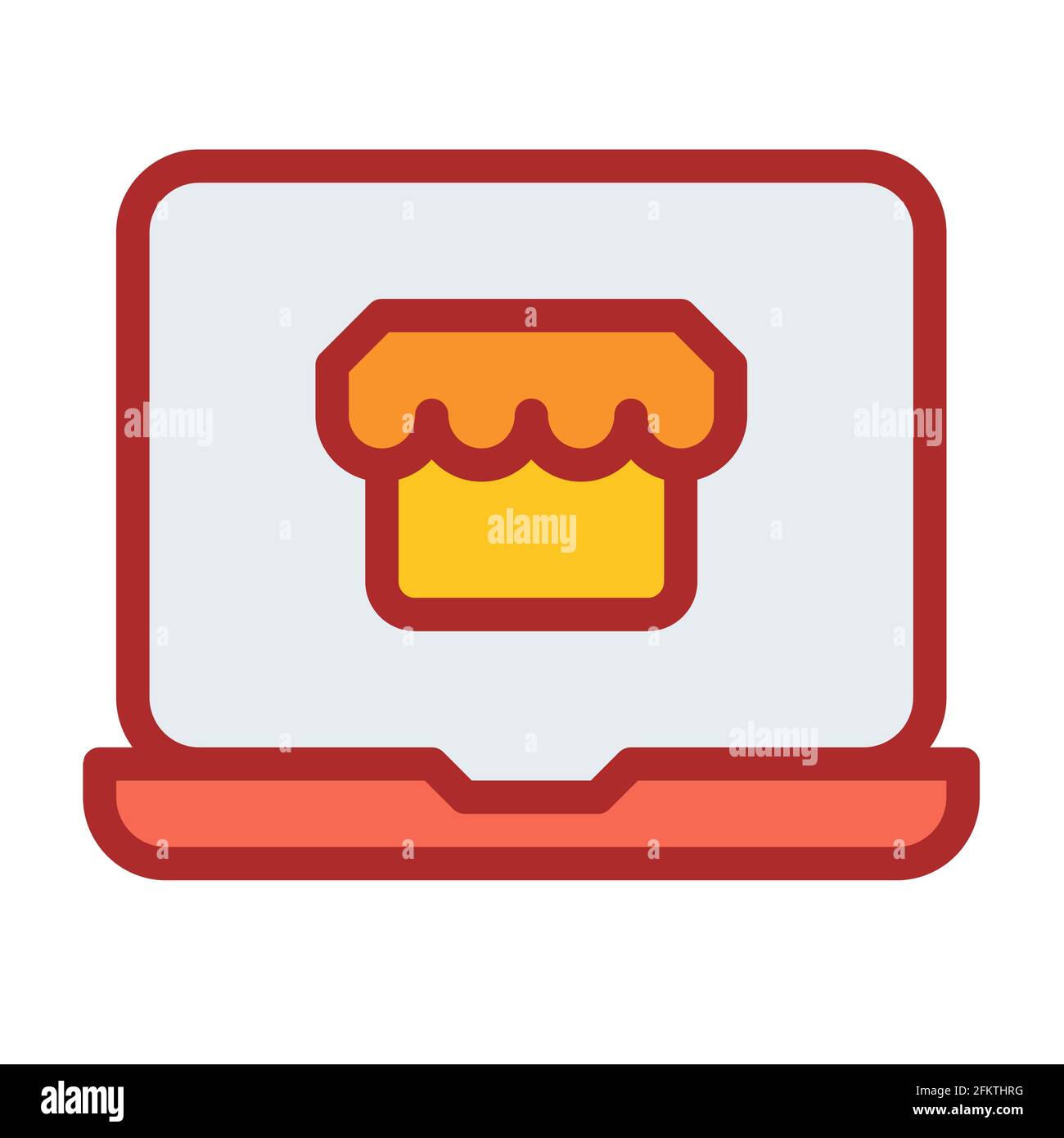 online shop merchant marketplace single isolated icon with filled line ...