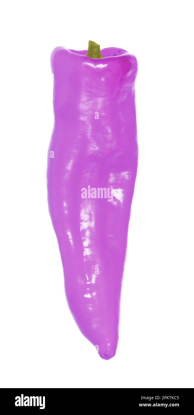 Unnatural pink sweet pointed pepper, isolated on white background Stock ...