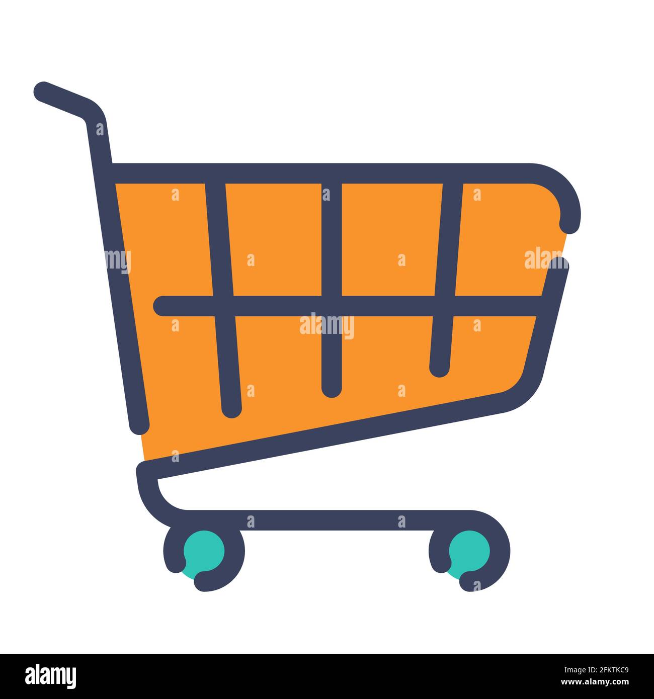cart commerce shopping buy with flat dash or dashed style vector ...