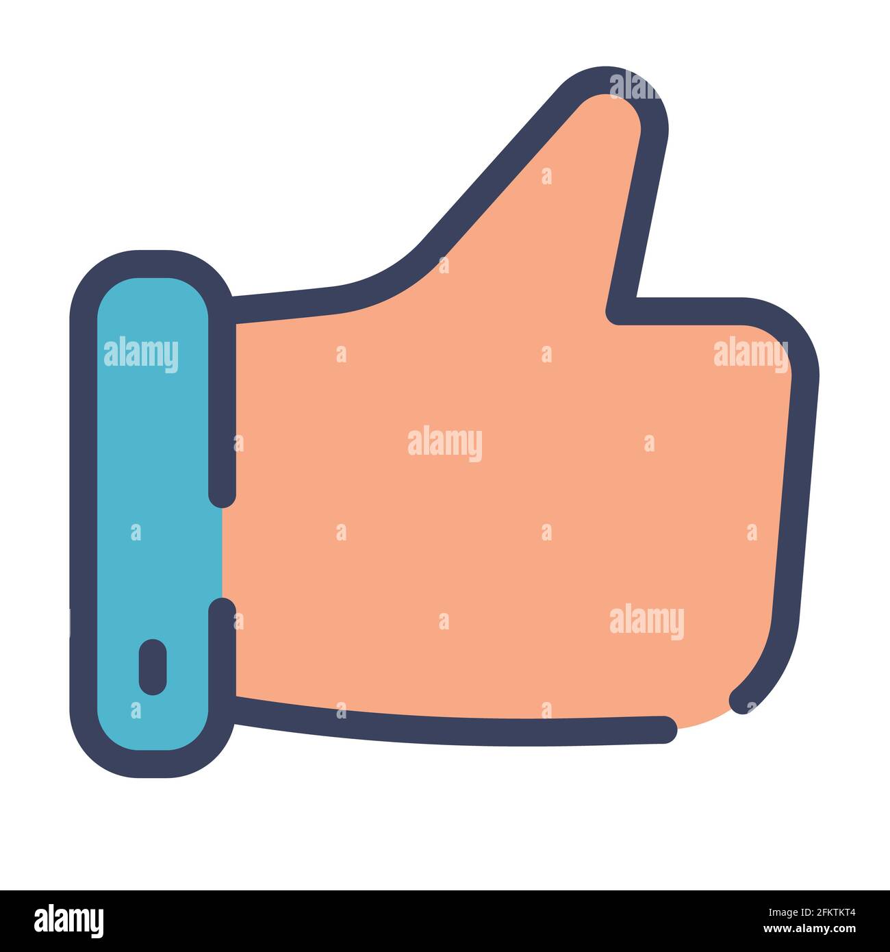 like review good hand single isolated icon with flat dash or dashed ...