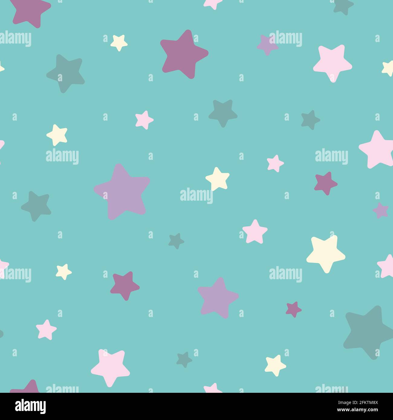 Seamless abstract pattern with soft rounded stars of different colors ...