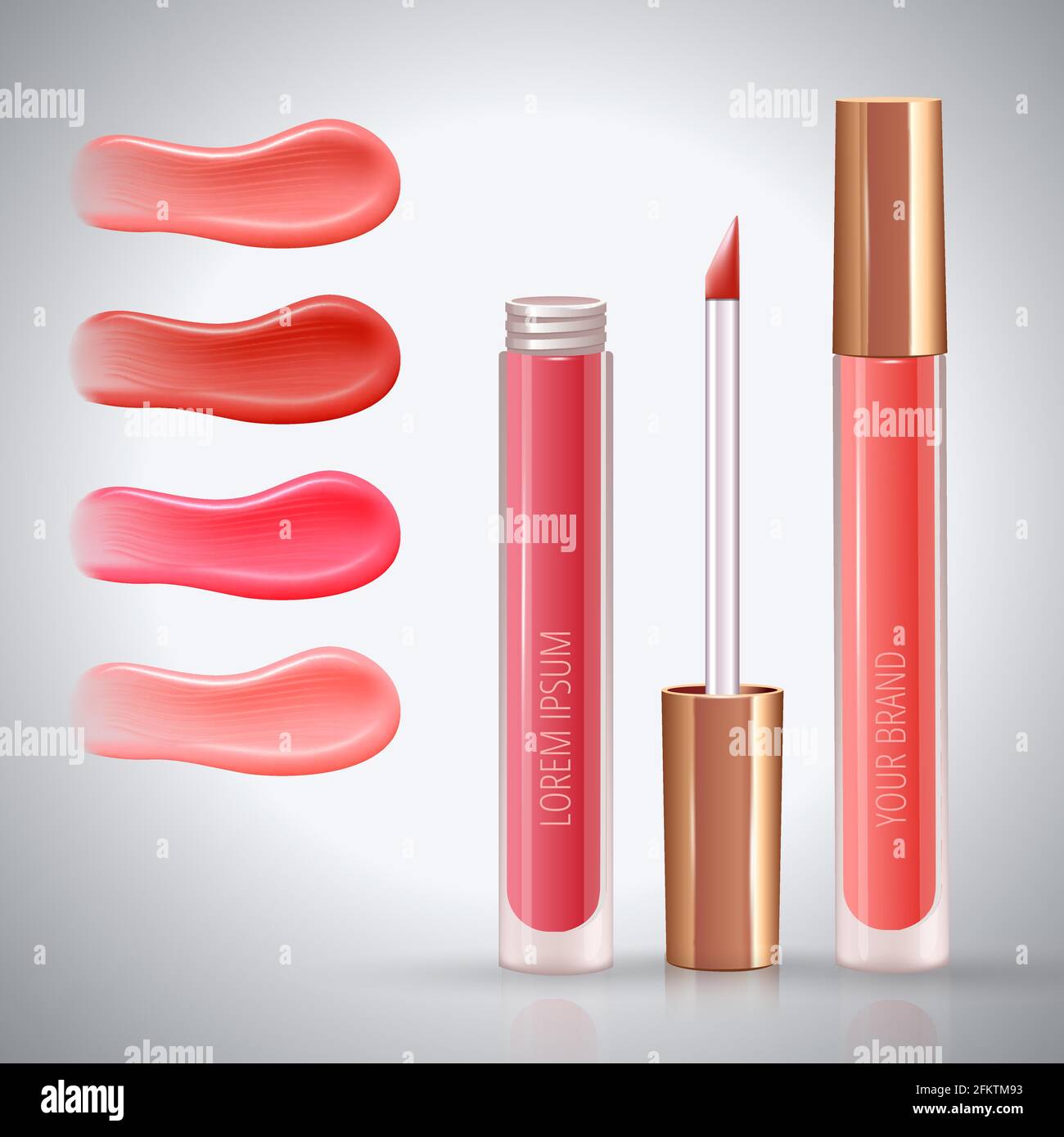 Make-up ad concept for lips with realistic creme smears of different ...