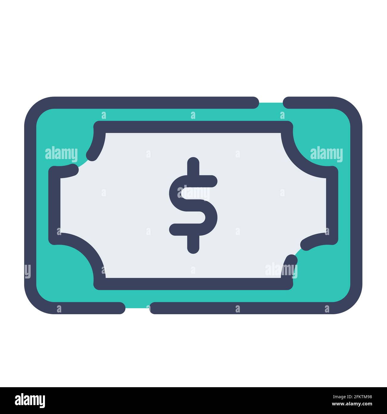 money cash pay rate single isolated icon with flat dash or dashed style ...