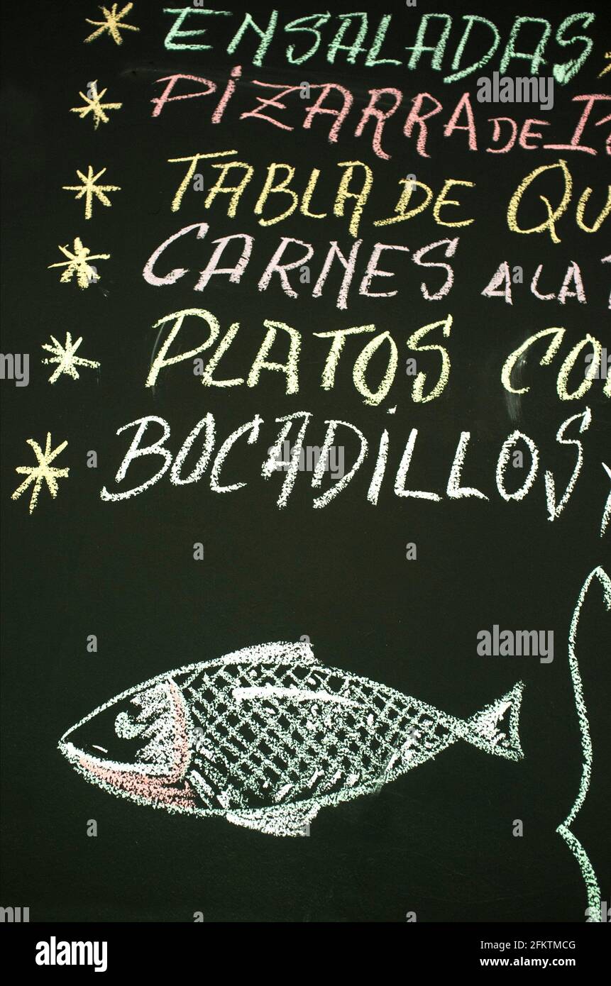 Spanish food menu hi-res stock photography and images - Alamy