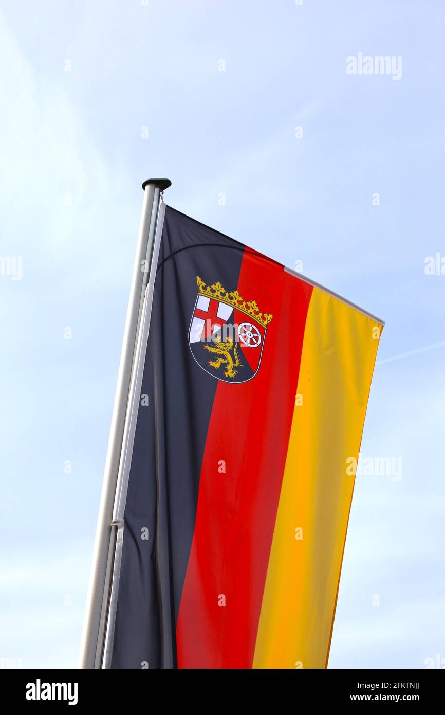Flag of Rhineland-Palatinate (Germany Stock Photo - Alamy