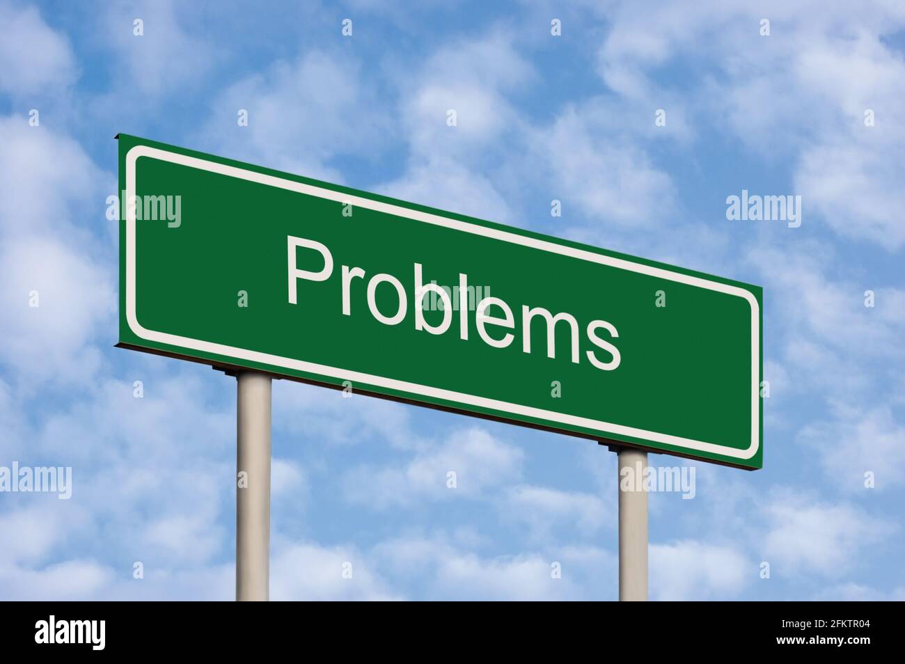 Problems Solving Concept, Green Signpost Road Sign, White Text Frame ...