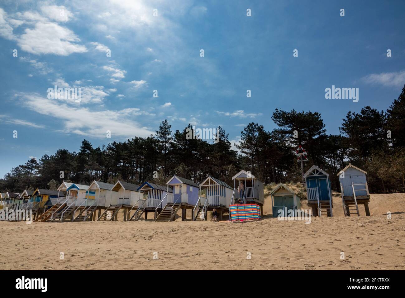 Beach huts Wells Beach Stock Photo - Alamy