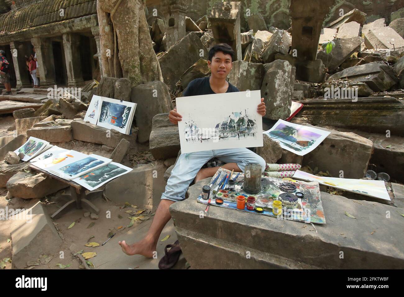 Angkor wat temple drawing hi-res stock photography and images - Alamy