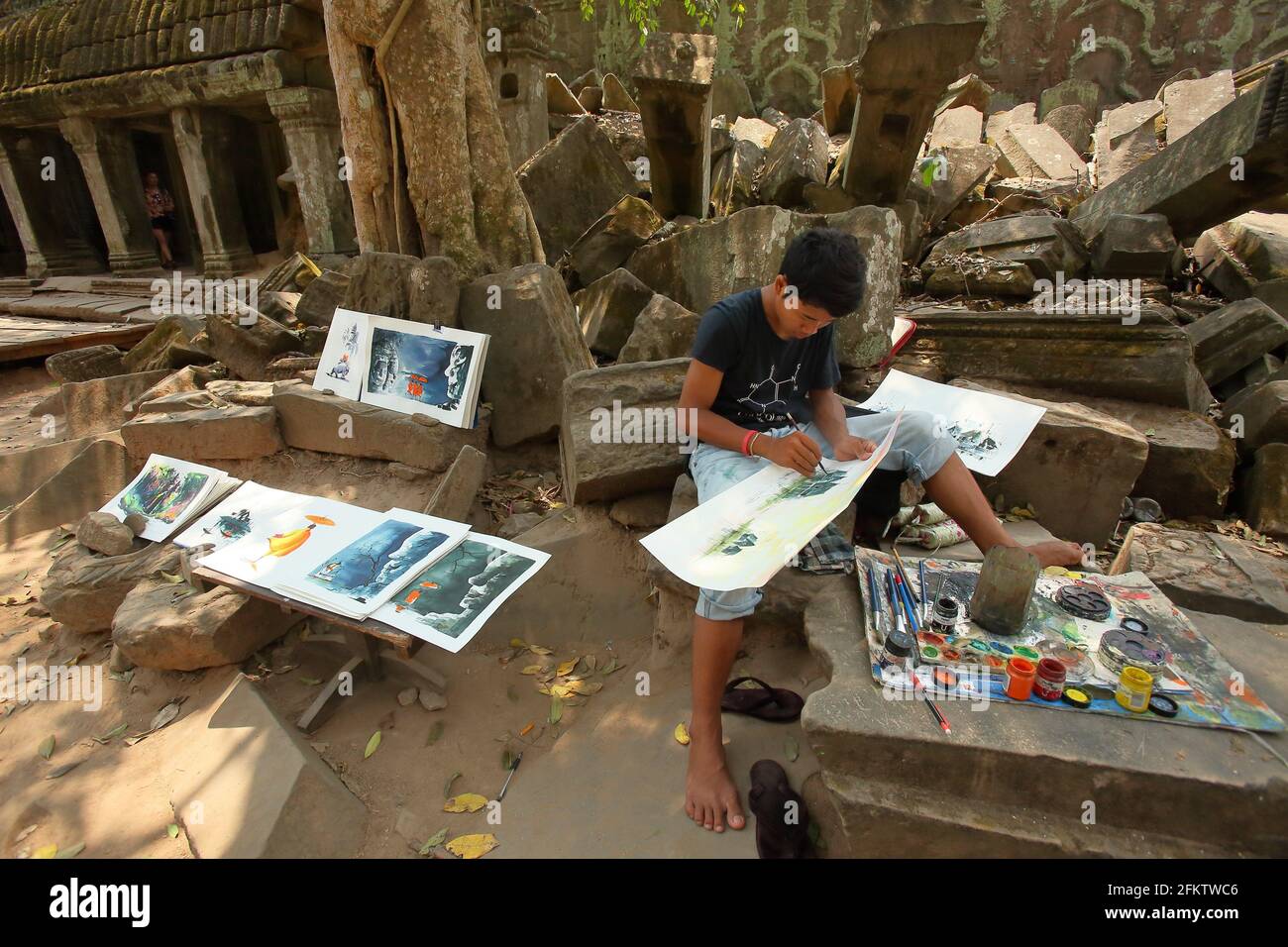 Angkor wat temple drawing hi-res stock photography and images - Alamy