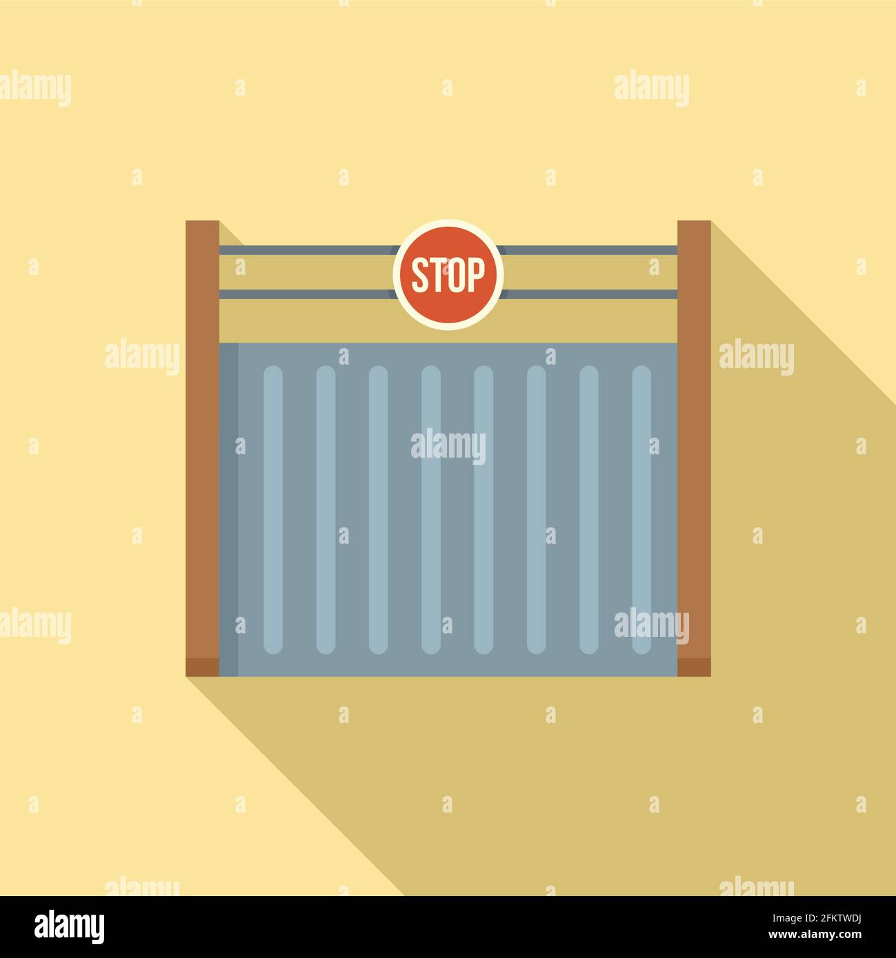 Border gate icon, flat style Stock Vector Image & Art - Alamy