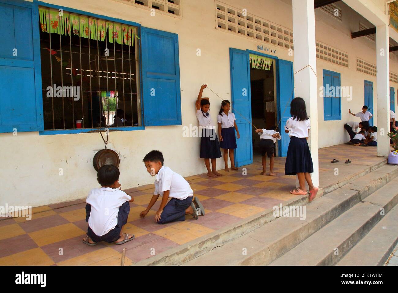 School children in elementary school near Siem Reap In Cambodia Asia ...