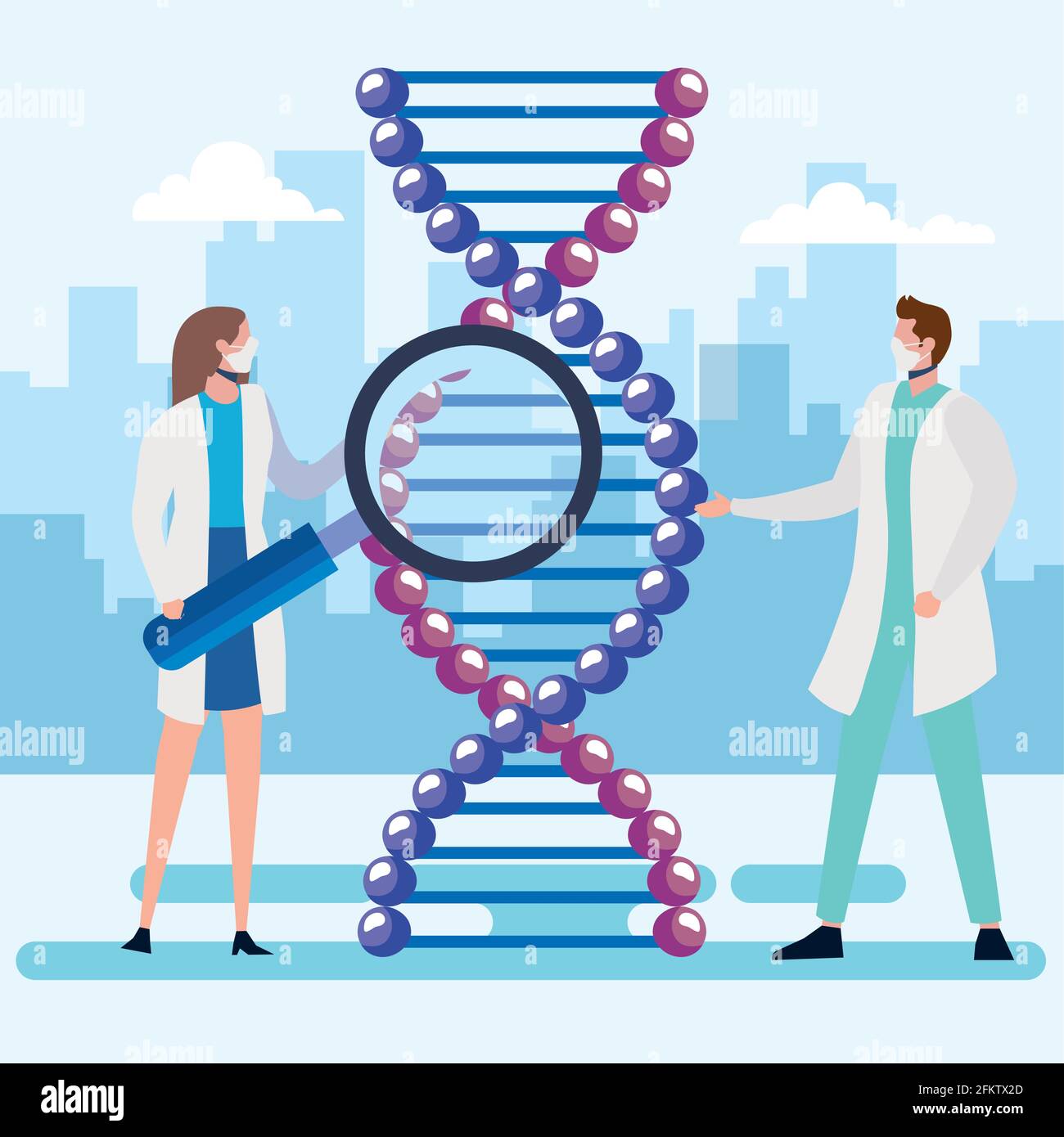 dna molecule and doctors Stock Vector Image & Art - Alamy