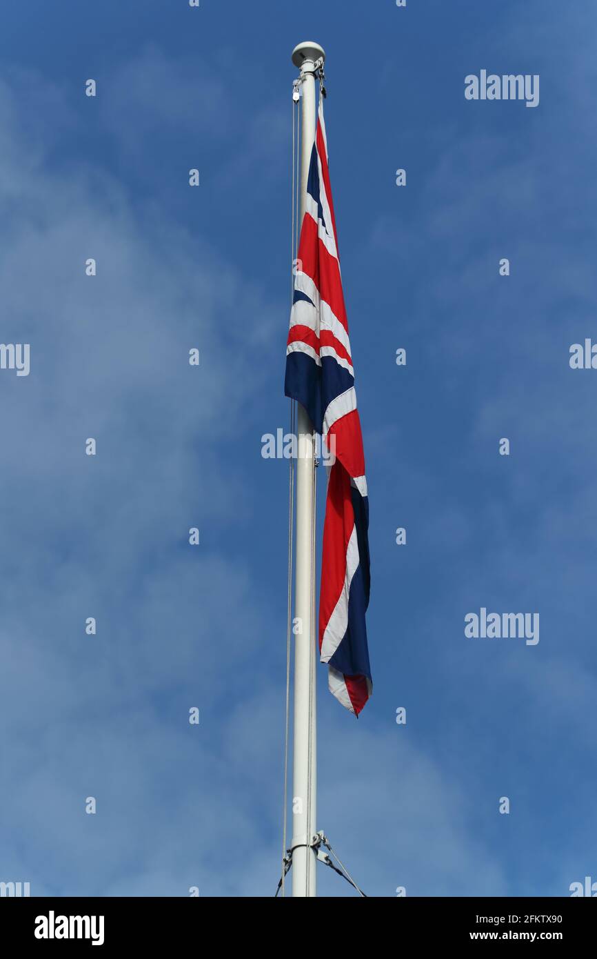 Blue british flag hi-res stock photography and images - Alamy