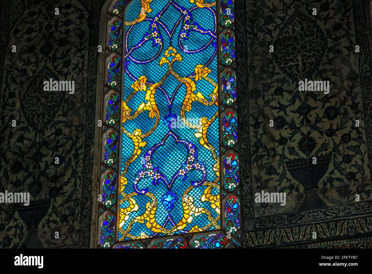 Istanbul, Turkey - May 13, 2013: Decorated Wall and Window in Topkapi ...