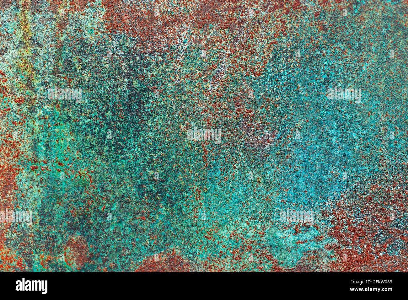 Turquoise and red rustic texture background with craquelure. Multi ...