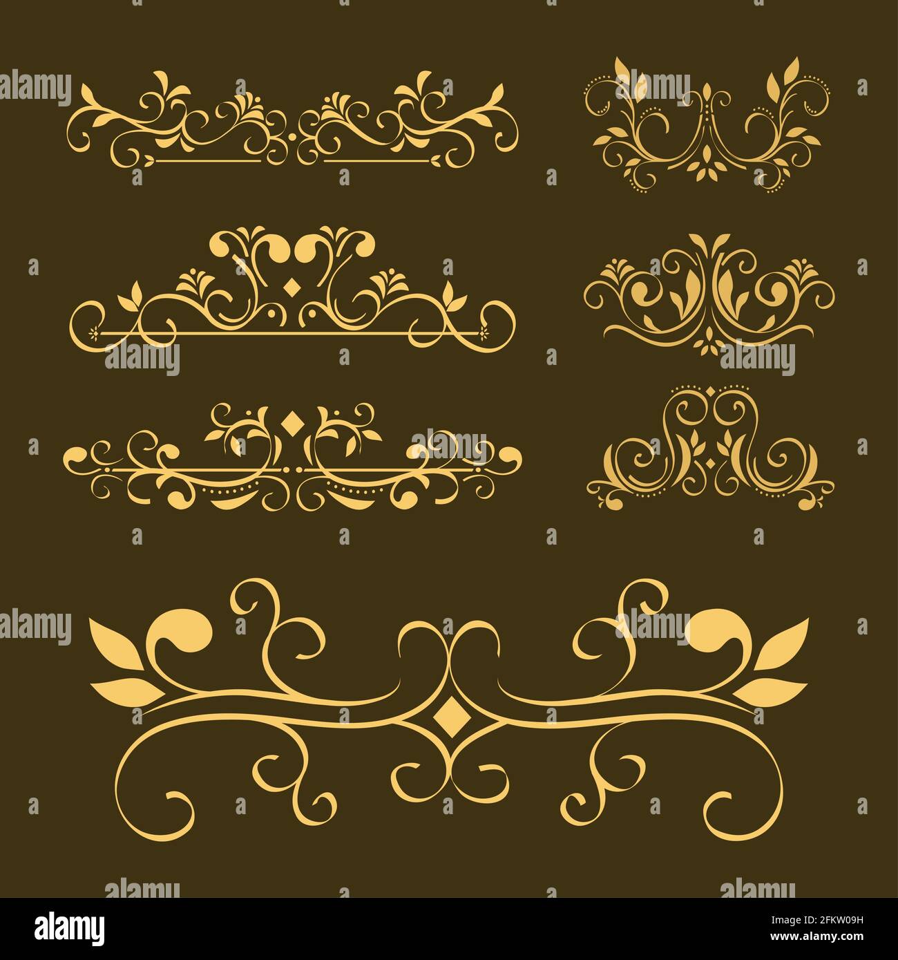 seven golden dividers Stock Vector Image & Art - Alamy