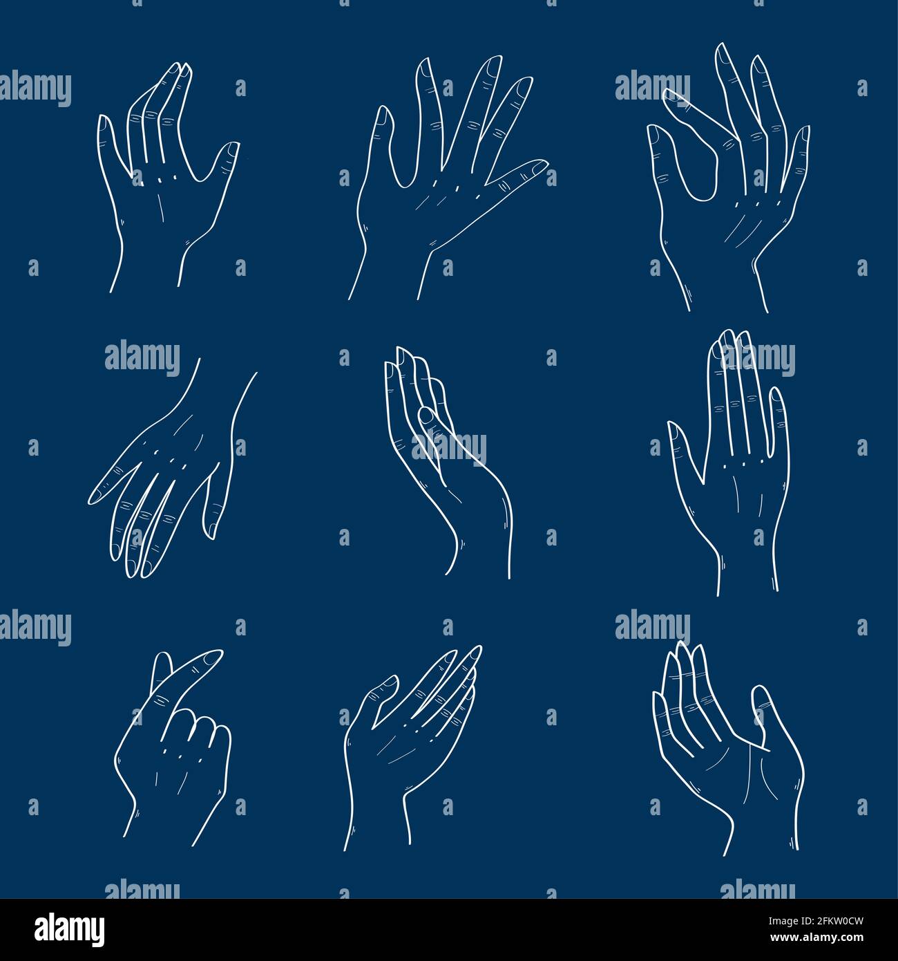 nine hands expressions Stock Vector Image & Art - Alamy