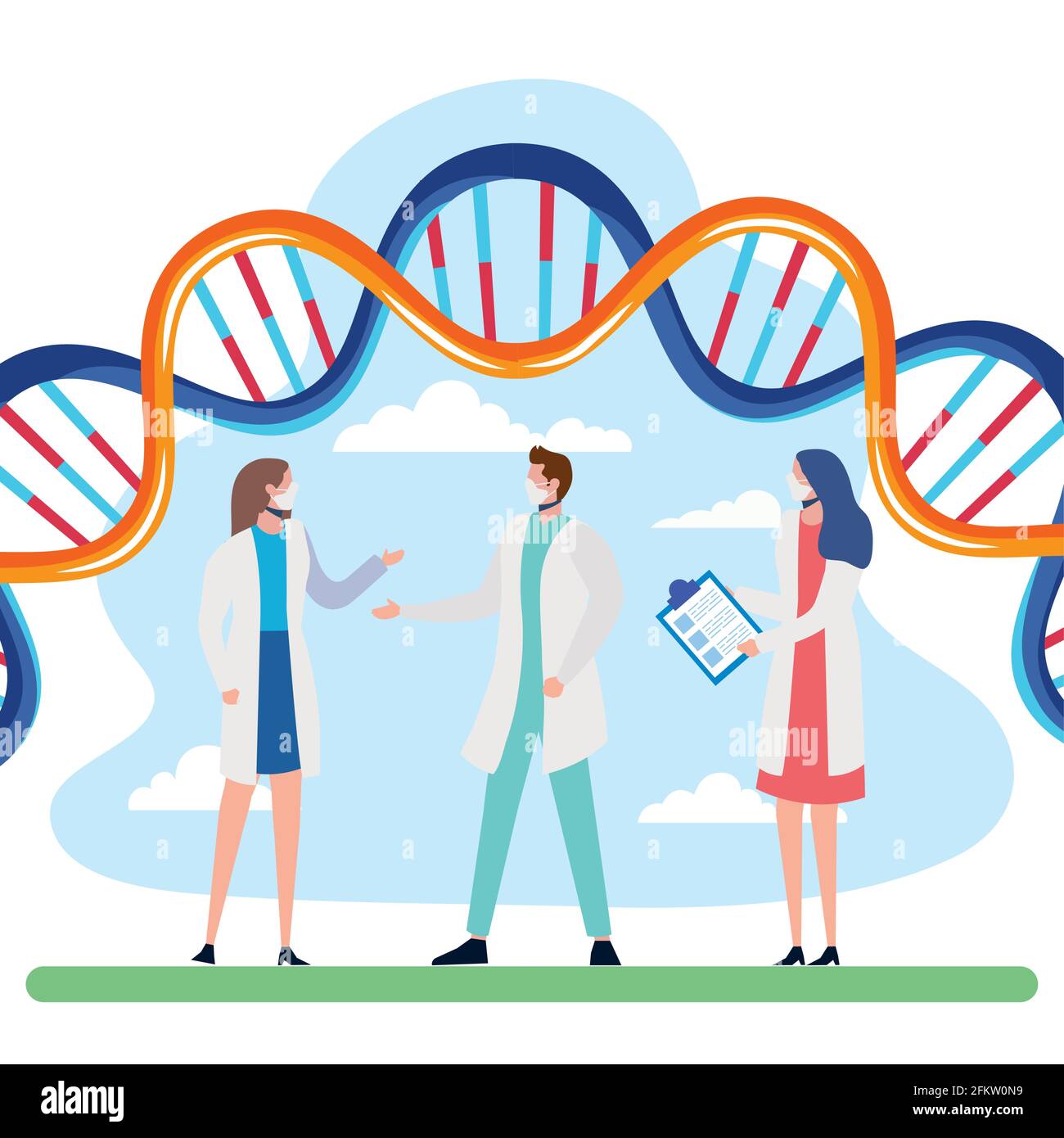 doctors and dna molecule Stock Vector Image & Art - Alamy