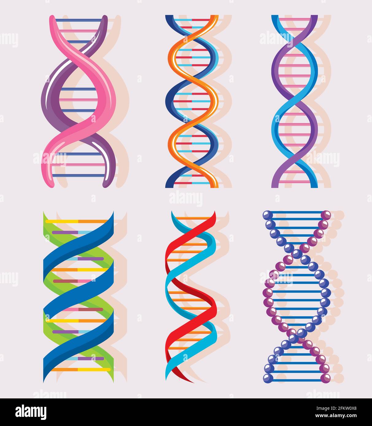 Six Dna Molecules Stock Vector Image And Art Alamy