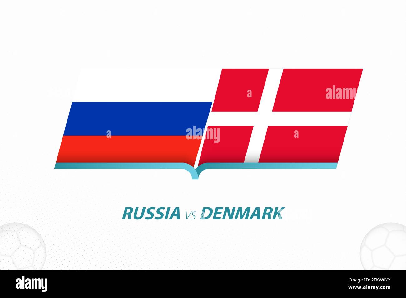 Russia vs Denmark in European Football Competition, Group B. Versus ...