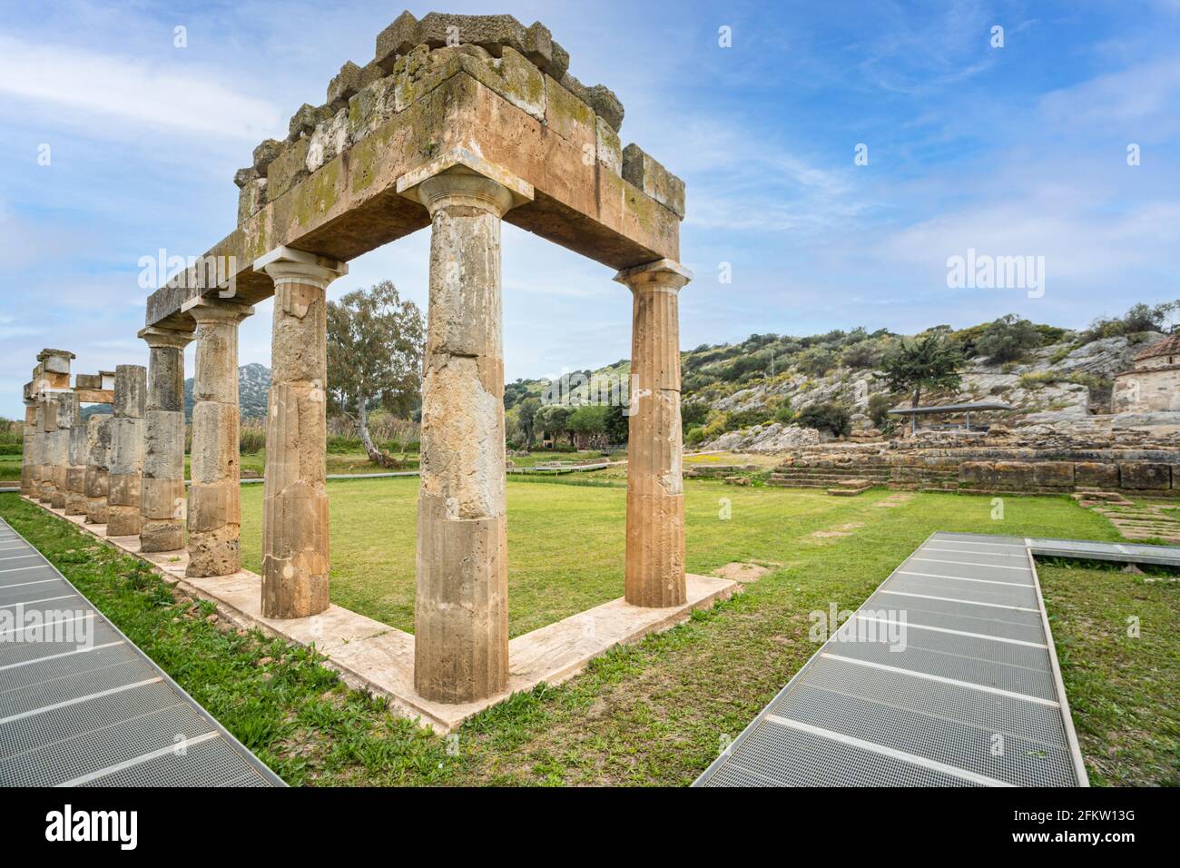 The temple of ancient goddess Artemis in Brauron (Vravrona) in Attica ...