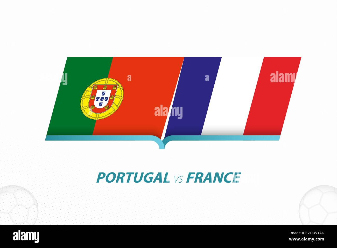 Portugal vs France in European Football Competition, Group F. Versus ...