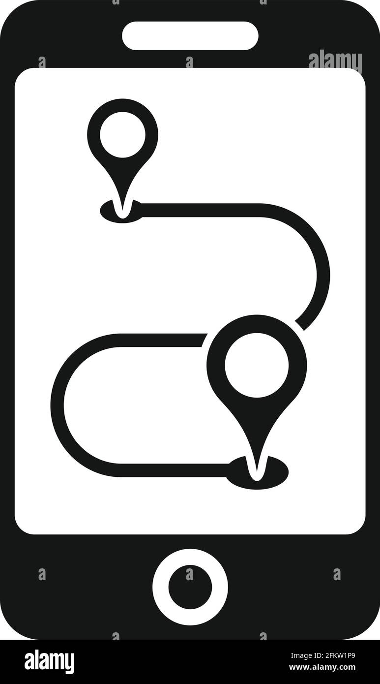 Running phone route icon, simple style Stock Vector Image & Art - Alamy