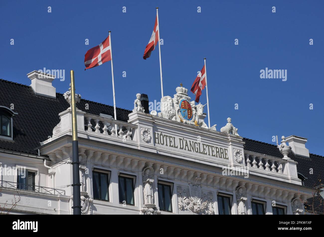 Copenhagen, Denmark. 27 april 2021, Dannebro or danish flags fly over ...