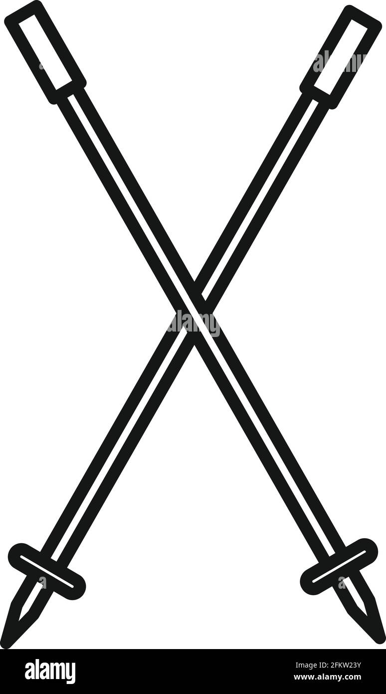 Ski sticks line icon hi-res stock photography and images - Alamy