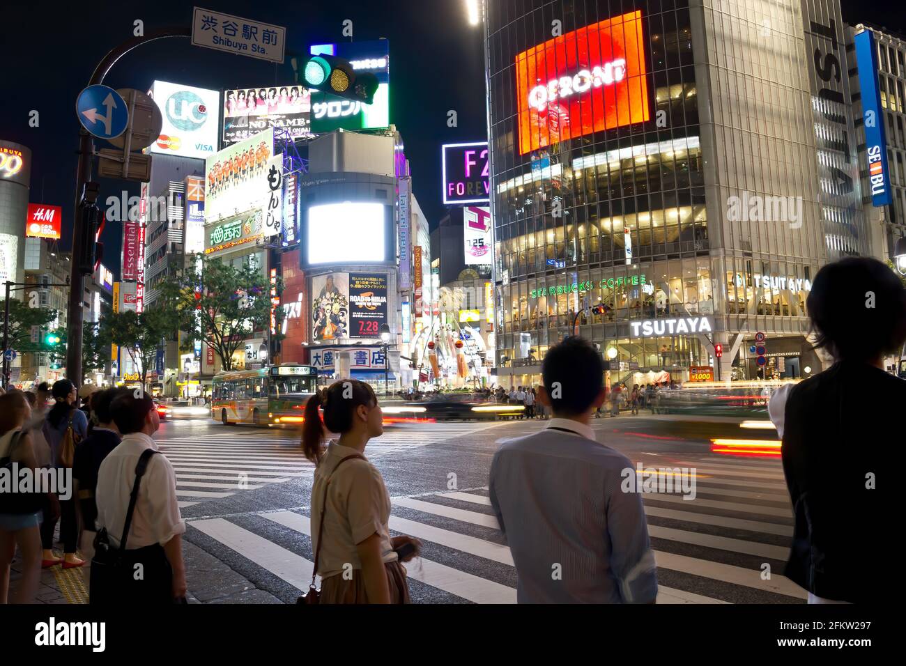Pedestrians crosswalk at Shibuya district in Tokyo, Japan. The scramble ...