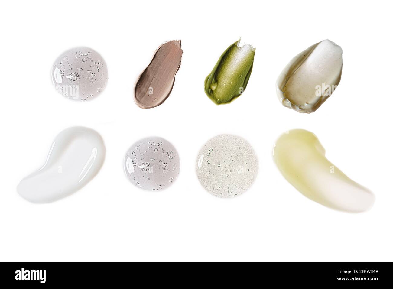 Cream smears isolated on white background. Creamy texture isolated ...