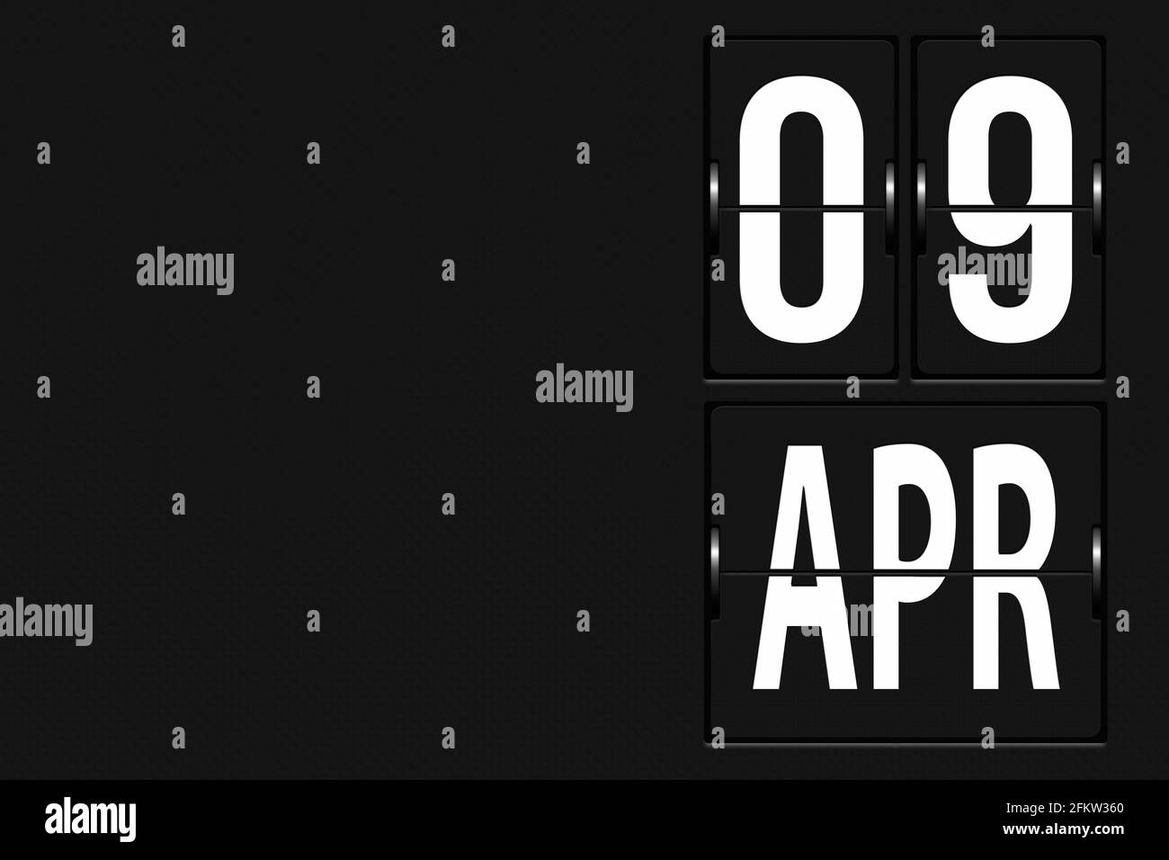 April 9th. Day 9 of month, Calendar date. Calendar in the form of a ...