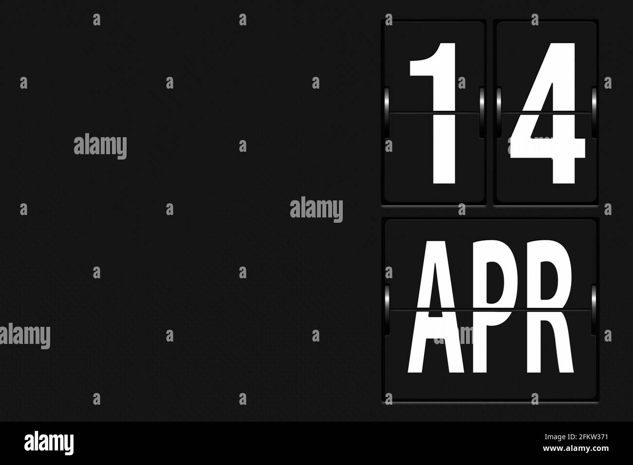 April 14th. Day 14 of month, Calendar date. Calendar in the form of a ...