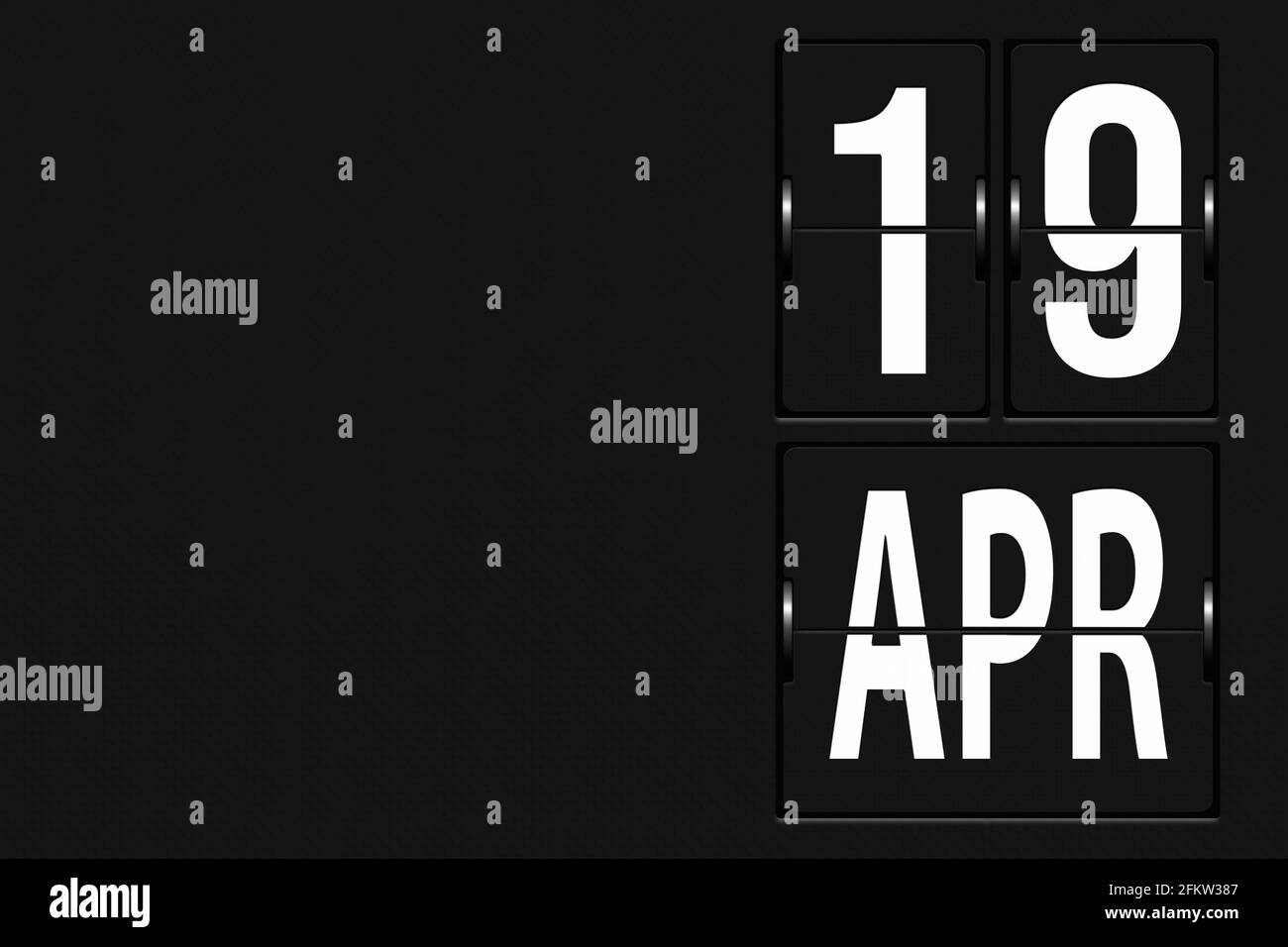 April 19th. Day 19 of month, Calendar date. Calendar in the form of a ...